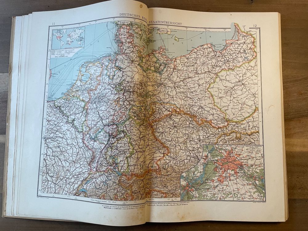 Antiker Atlas aus dem Jahre 1912 | Kaufen auf Ricardo Antiker Atlas aus dem Jahre 1912 | Kaufen auf Ricardo