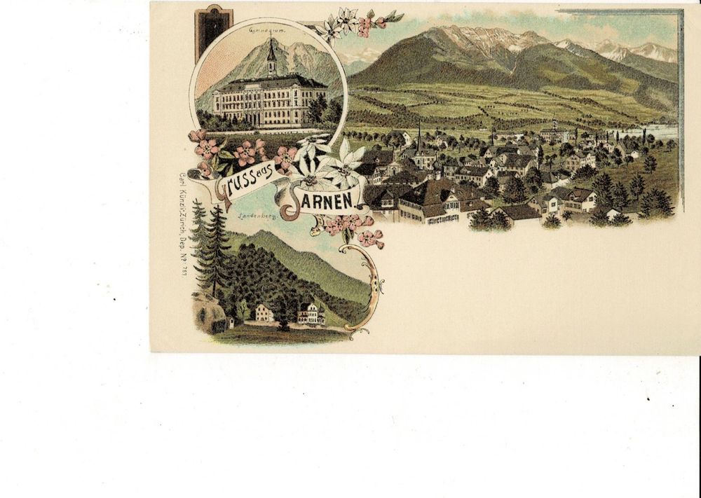 Gruss aus SARNEN OW sehr schöne Litho vor 1905! | Kaufen auf Ricardo
