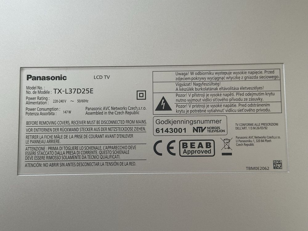 TV Panasonic 37 Zoll (Gebraucht) in Susten für CHF 10 – nur Abholung ...
