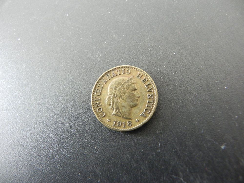 Schweiz 5 Rappen 1918 B - Messing (Gebraucht) in Biel/Bienne für CHF 5.3 – mit Lieferung auf ...