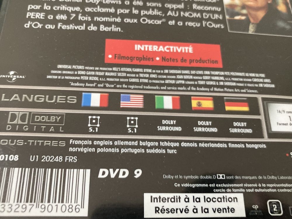 Au nom du père - Daniel Day Lewis Emma Thomson (D'occasion) à Neuchâtel pour CHF 1 – avec ...