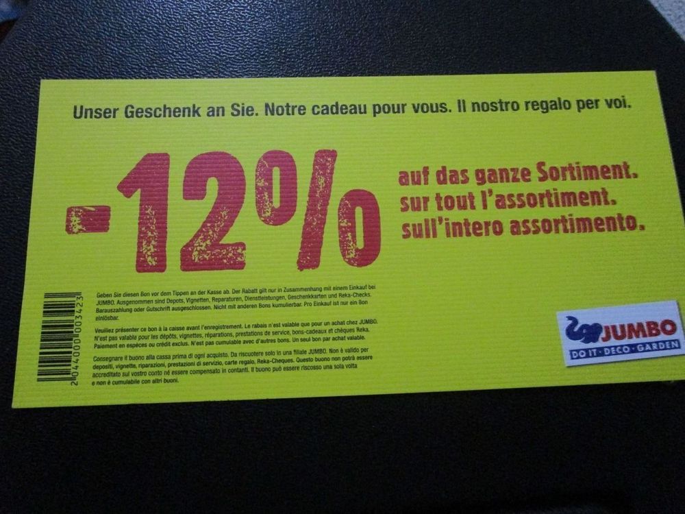 JUMBO--12 % AUF GANZE SORTIMENT ! ** | Kaufen auf Ricardo