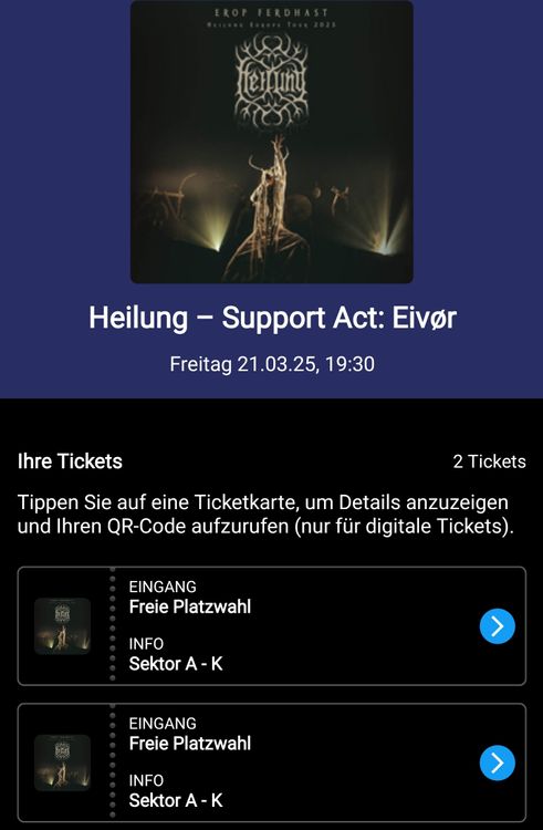 2x Sitzplatz Tickets für Heilung (Neu und originalverpackt) in Bern für ...