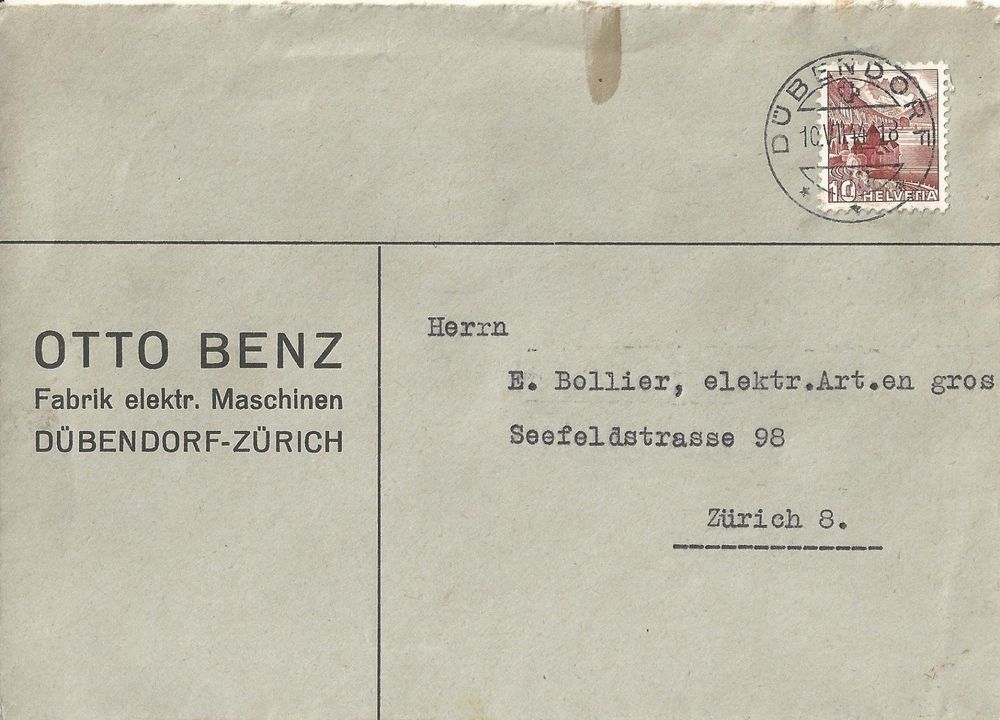 ZH: DÜBENDORF, Maschinenfabrik Otto Benz | Kaufen auf Ricardo