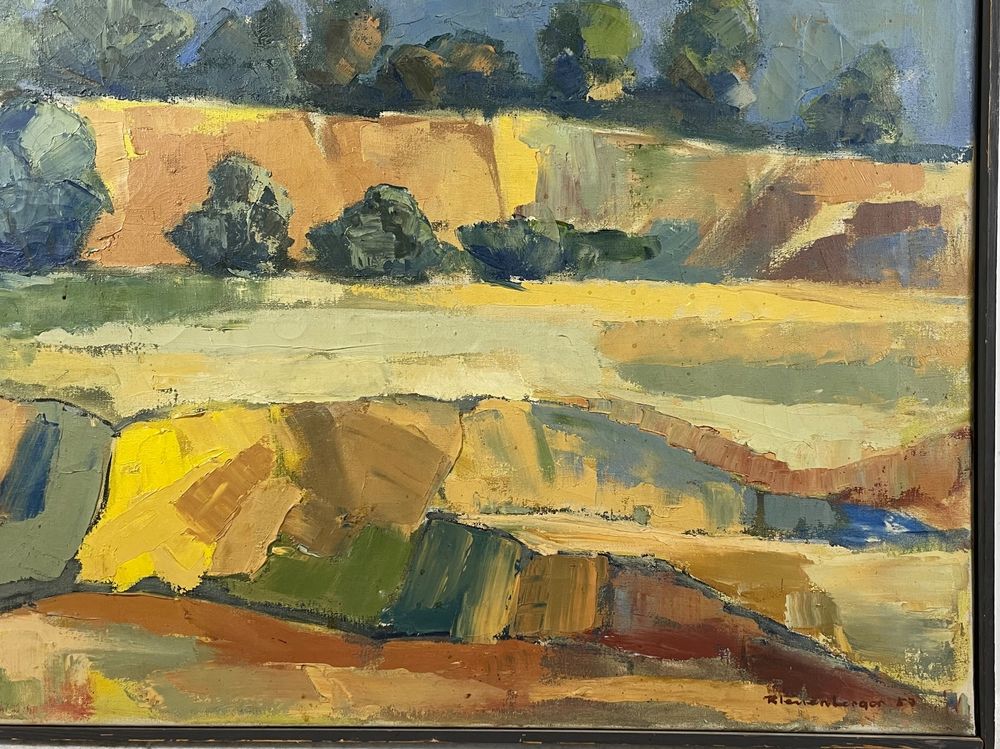 Grosses Feld Landschaft Gemälde unleserlich Signiert | Kaufen auf Ricardo