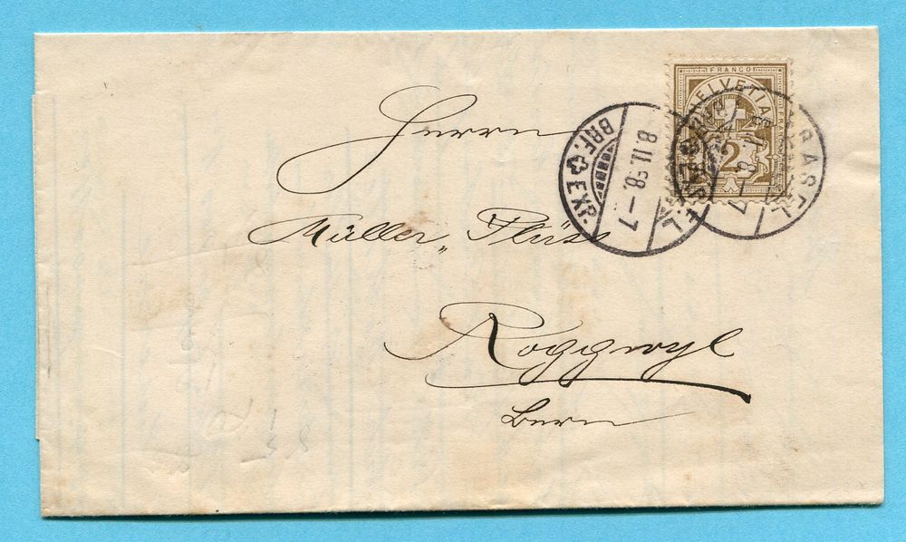 Faltbrief von Basel nach Roggwyl 1888 - Abs: E. Preiswerk (Gebraucht ...
