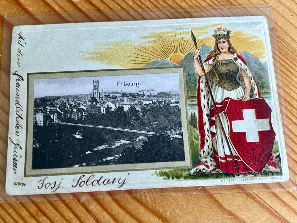 Präge Litho-Karte gelaufen nach Blumenstein bei Thun/BE (Gebraucht) in Stäfa für CHF 4.5 – mit ...