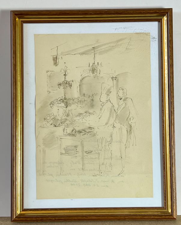 Original lavierte Zeichnung Charles Hug 1899-1979 (Gebraucht) in Vaduz für CHF 125 – mit ...