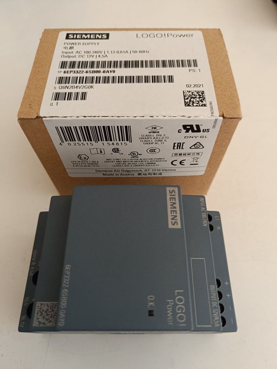 Siemens Logo Power DC 12V 4,5A 6EP3322-6SB00-0AY0 (Neu und ...