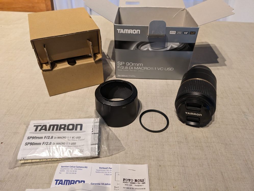 Tamron SP 90mm f/2.8 Makro 1:1 USD Nikon Bajonette (Gebraucht) in Baltschieder für CHF 80 – mit ...