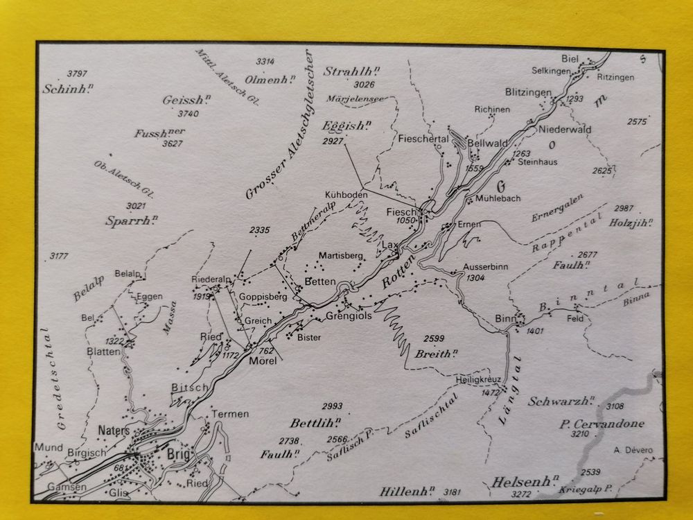Wanderkarte Aletschgebiet und unter Goms 🌞1:25'000 (Gebraucht) in ...