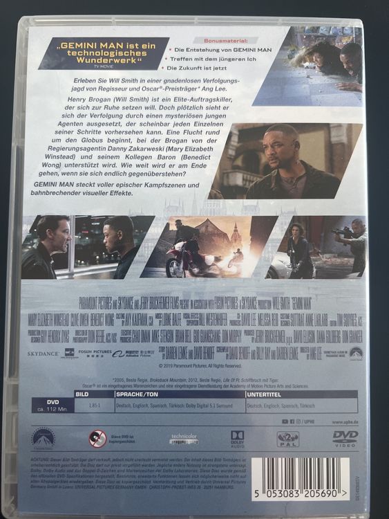 Gemini Man (DVD) - Will Smith Action Thriller, Top Zustand! (Gebraucht) in Oensingen für CHF 4. ...
