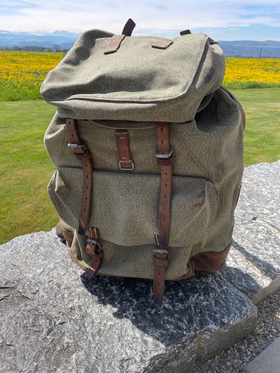 Alter Militärrucksack mit Brotsack, Armeerucksack 1960 (Gebraucht) in ...