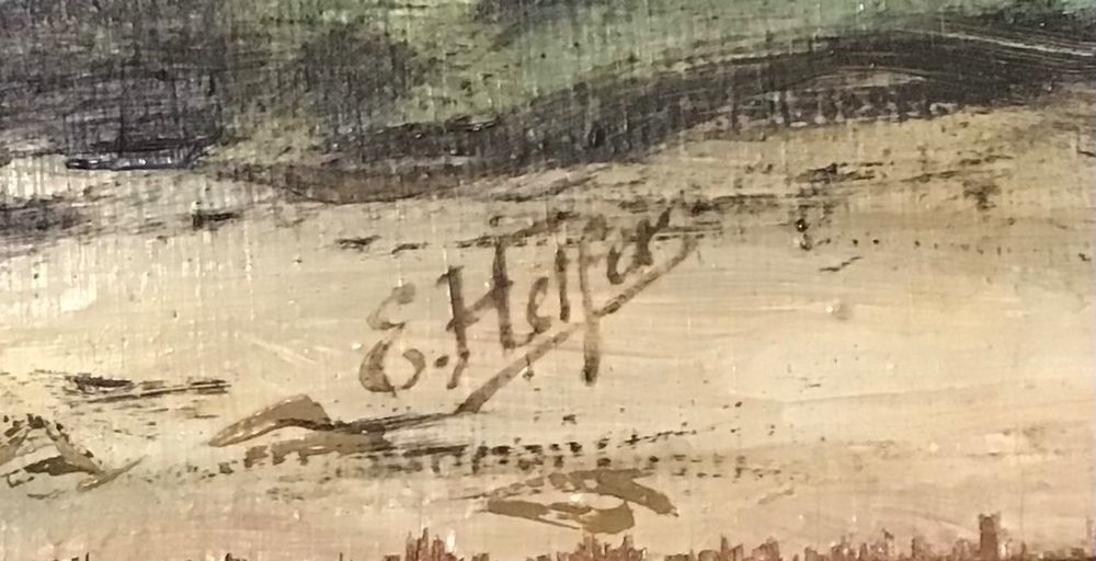 Emile HELFER (1914-1974) Haus am Berg Gemälde | Acheter sur Ricardo