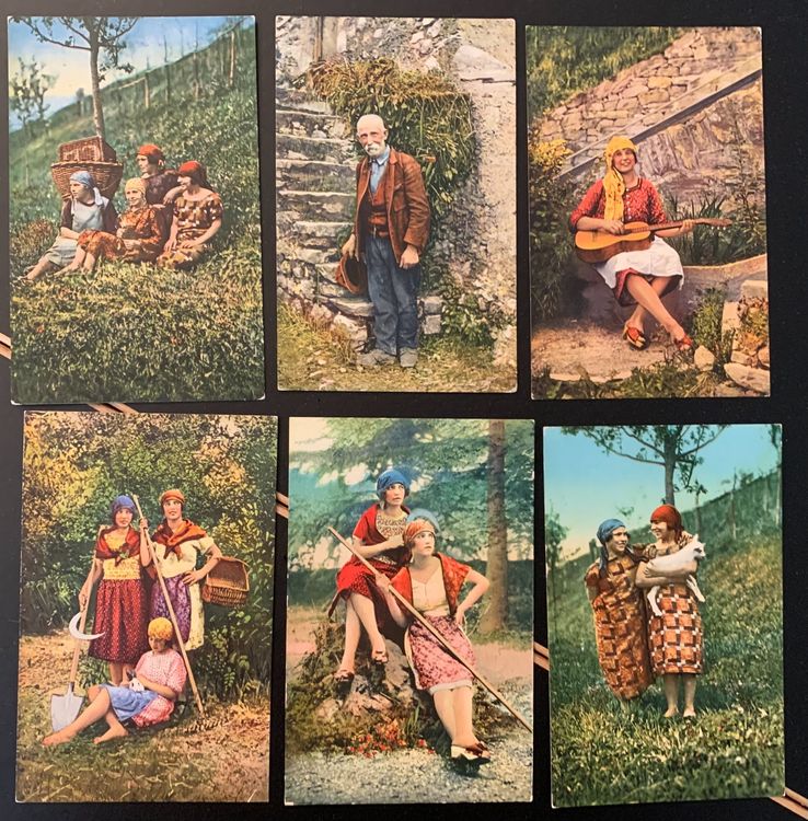Sechs Tessiner Postkarten um 1920. Ed. Cedraschi Lugano (Gebraucht) in ...