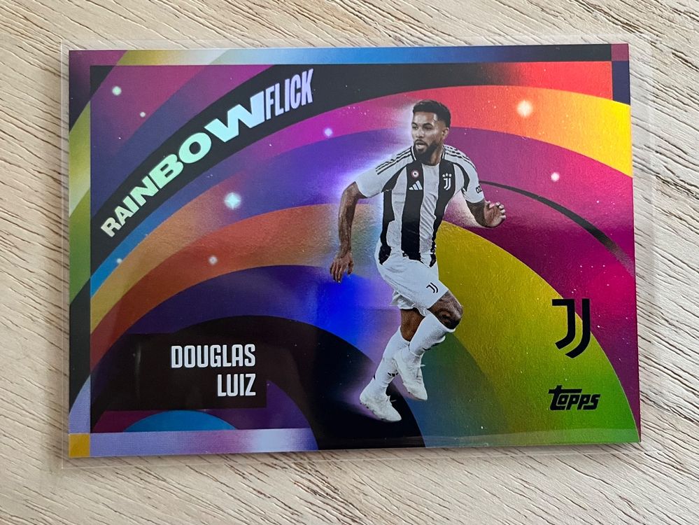 Douglas Luiz Juventus Team Set 24/25 Rainbow Flick Rare Card (Neu ...