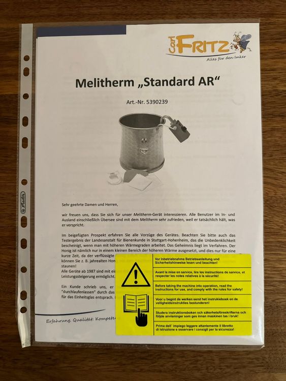 Original Melitherm AR mit Zubehör - Honigschmelzen für Imker (Neu ...