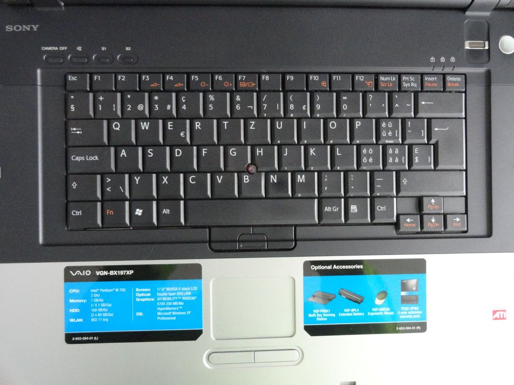 Sony VAIO VGN-BX197XP Laptop Windows XP 17" Display (Defekt) in ...