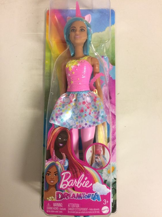 BARBIE DREAMTOPIA HGR21 PRINCIPESSA UNICORNO VESTITO RAIN (Neu und ...