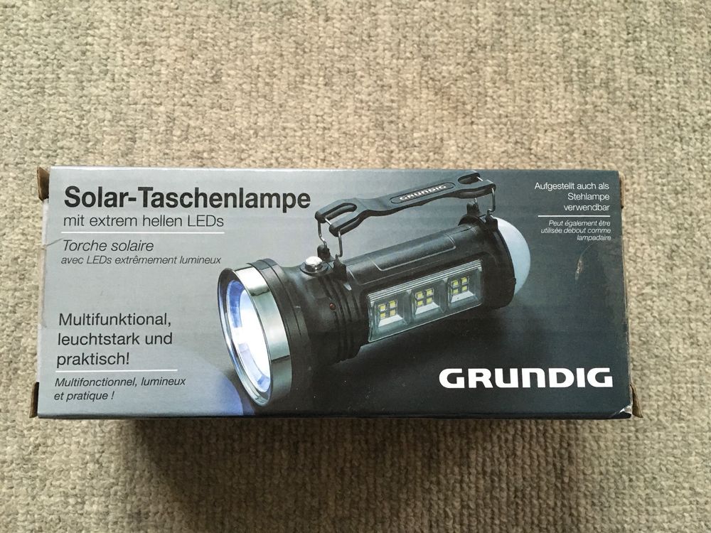 Grundig Solar Taschenlampe (neu) (Neu und originalverpackt) in Jona für CHF 20 – mit Lieferung ...