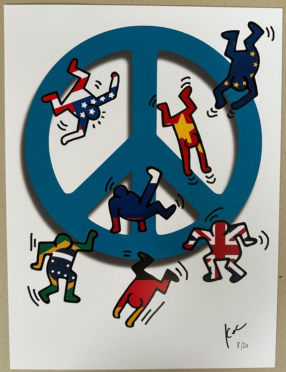KeC: Keith Haring Boys „World Peace“, signiert 8/20 (Neu (gemäss ...