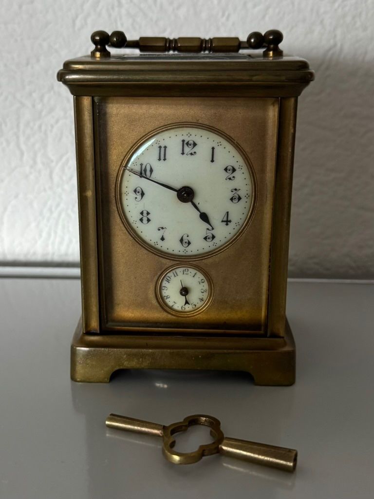 Antike französische Reiseuhr - Messing mit Schlüssel - 1900 (Gebraucht ...