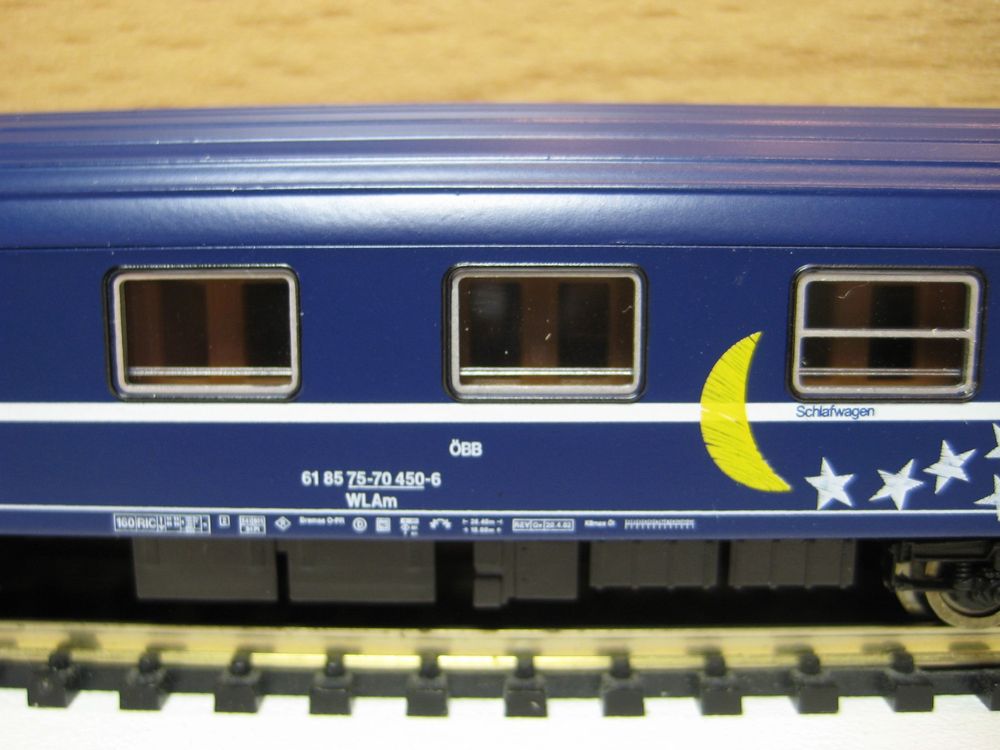 ROCO Schlafwagen Mond+Sterne (Eurofima Typ T2S) ÖBB neu OVP (Neuf avec ...