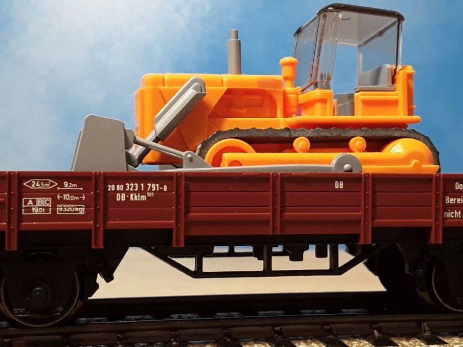 Märklin 4424 _ Niederbordwagen Wiking Planierraupe Spur H0 | Kaufen auf ...