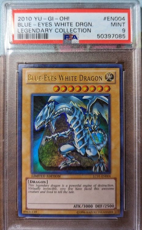 Blue-Eyes White Dragon, PSA 9, Ultrat-Rare, Limited, Mint (Neu (gemäss Beschreibung)) in Boswil ...