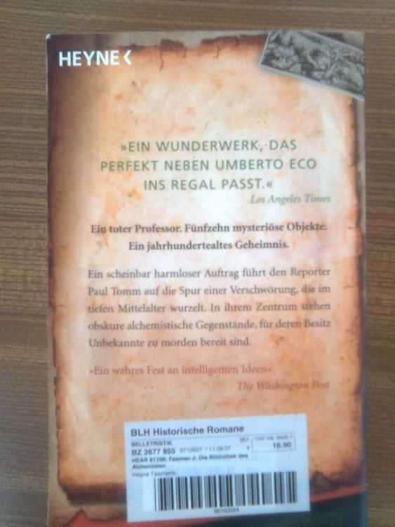 Jon Fasman Die Bibliothek des Alchemisten | Kaufen auf Ricardo