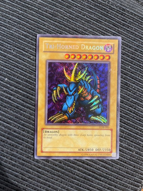 Yugioh Tri Horned Dragon Secret Rare LOB 2002 (Gebraucht) in Wabern für ...