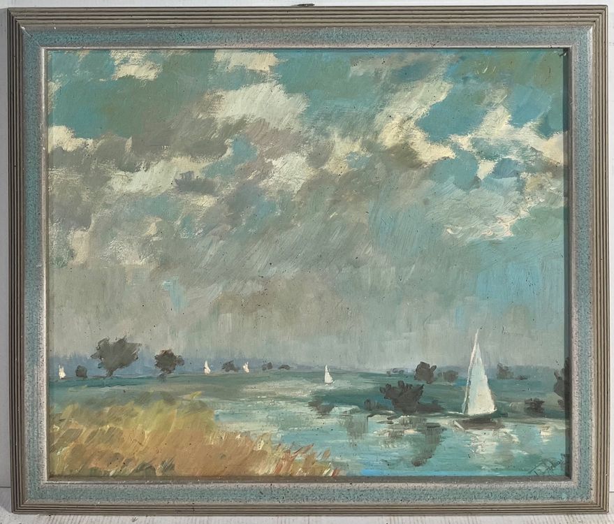 Seelandschaft Gemälde mit Segelbooten, Unl. Signiert (Gebraucht) in Root für CHF 19 – nur ...