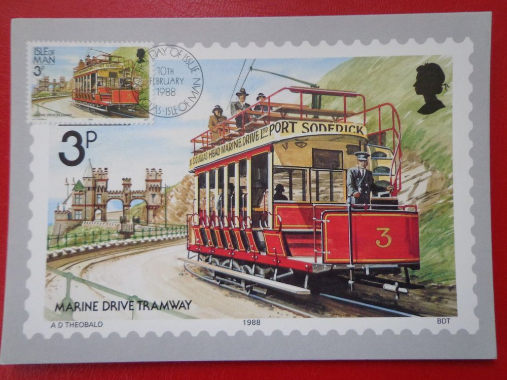 Maximumkarte MK 1988 Isle of Man RAILWAYS & TRAMWAYS (Neu (gemäss Beschreibung)) in Le Locle für ...