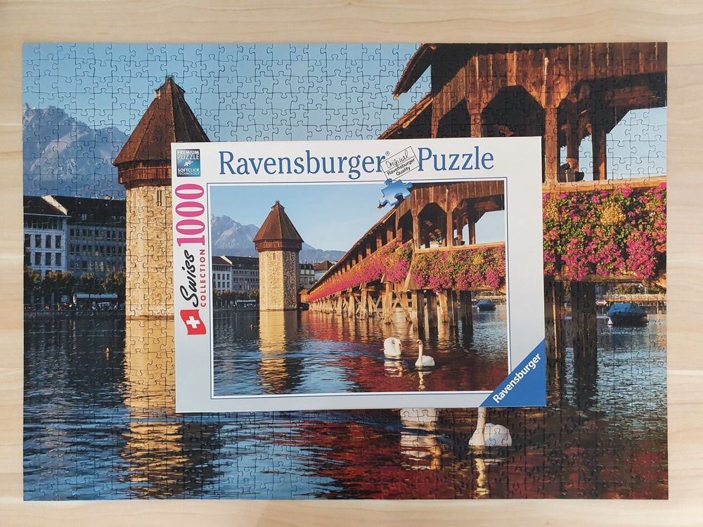 Puzzle Ravensburger 1000 Teile - Luzern Kapellbrücke (Gebraucht) in Niederhasli für CHF 9 – mit ...