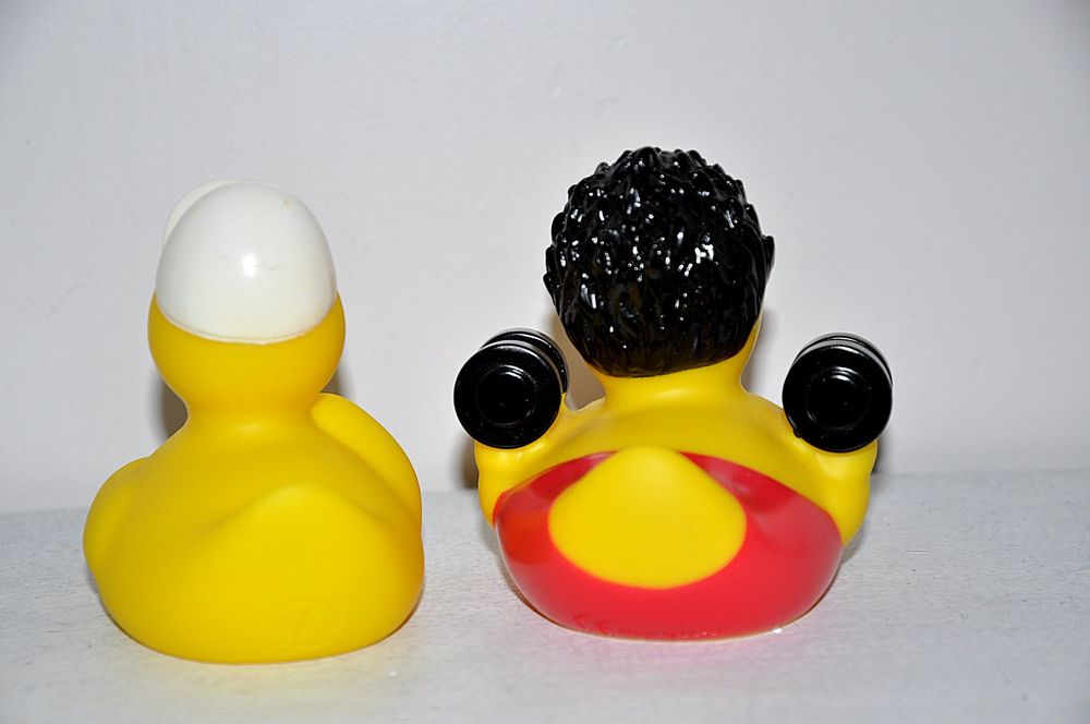 2 BADEENTEN Schwimmenten Bodybuilding & Bye Bye neuwertig | Kaufen auf ...