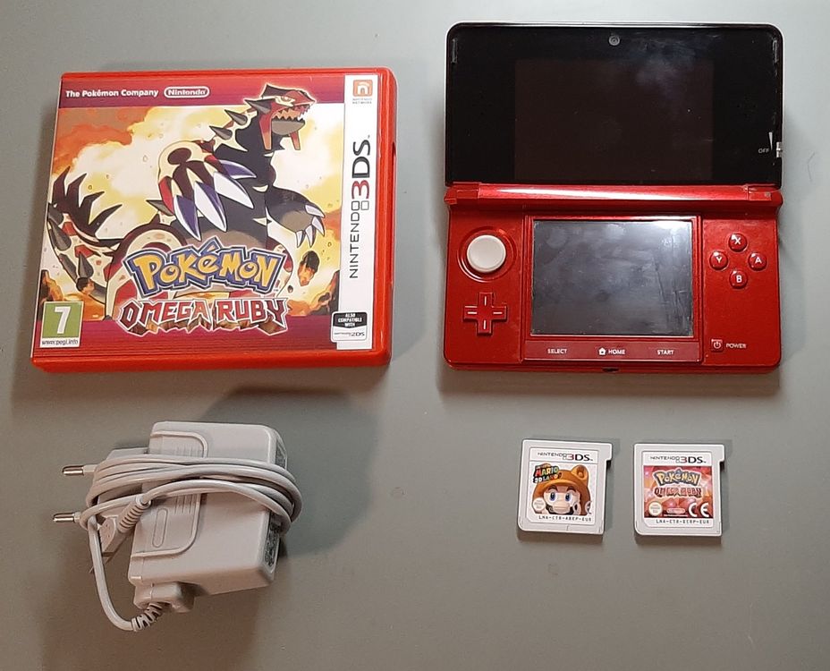 Nintendo 3DS Red & Pokemon Omega Ruby / Super Mario 3D Land (Gebraucht ...