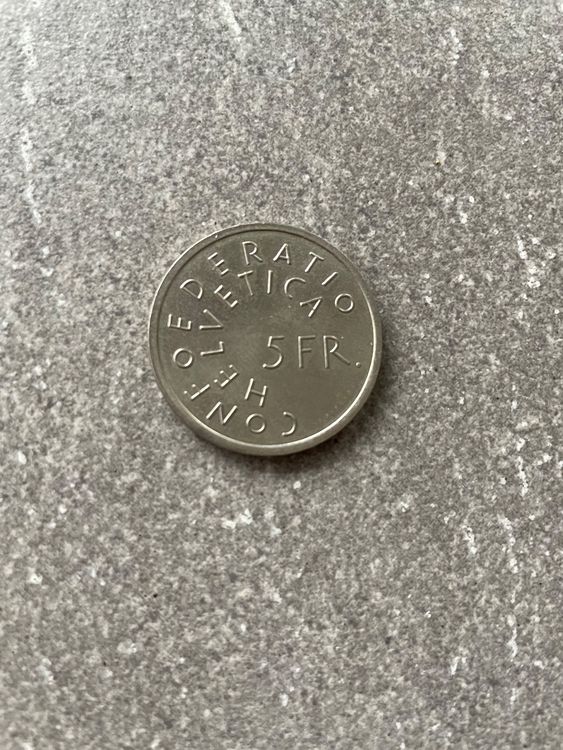 5 Franken Münze Confoederatio Helvetica, 1975 (Gebraucht) in Untervaz für CHF 6.5 – mit ...