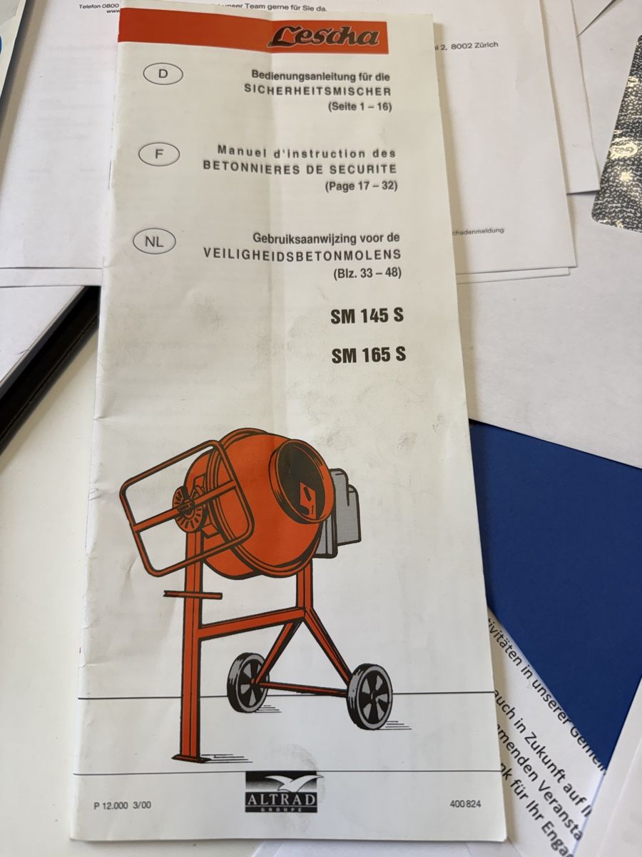 Lescha-Sicherheitsmischer SM 165 S für Beton und Mörtel (Neu (gemäss ...