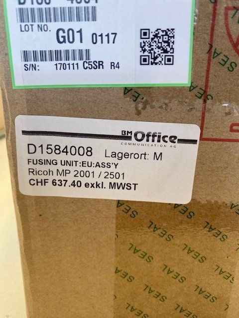 Ricoh Fusing Unit MP2001/2501 (Neu (gemäss Beschreibung)) in Wängi für ...