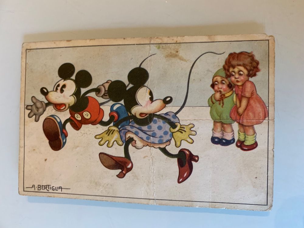Postkarte A. Bertiglia Micky Mouse (1.Version) um 1930 (Gebraucht) in ...