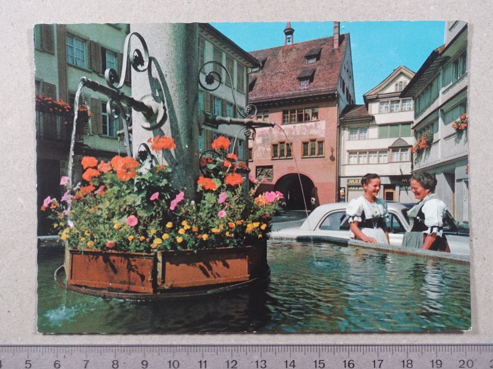 Appenzell, Kronenplatz, Brunnen, belebt, Tracht, Rathaus (Gebraucht) in Lenzburg für CHF 3 – mit ...