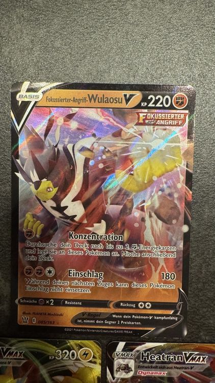 Pokemon Karten Bundle: Wulaosu V, Zeraora VMAX, Heatran VMAX (Neu ...