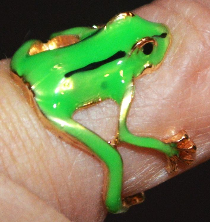 Ring L-6288 – Frosch Grün Grössenverstellbar Emaille, Zinkle (Neu und ...