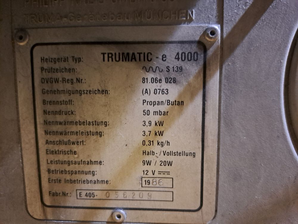 Wohnmobil Heizung Trumatic 4000E (Gebraucht) in Weiach für CHF 200 ...