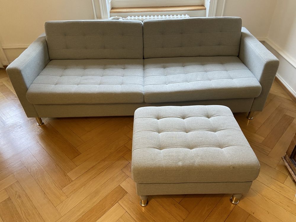 Landskrona Bettsofa mit Hocker und Matratzentopper (Gebraucht) in Basel ...