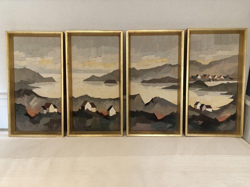 4xGemälde im Set von Peter Christoffersen dänischer Maler | Kaufen auf ...