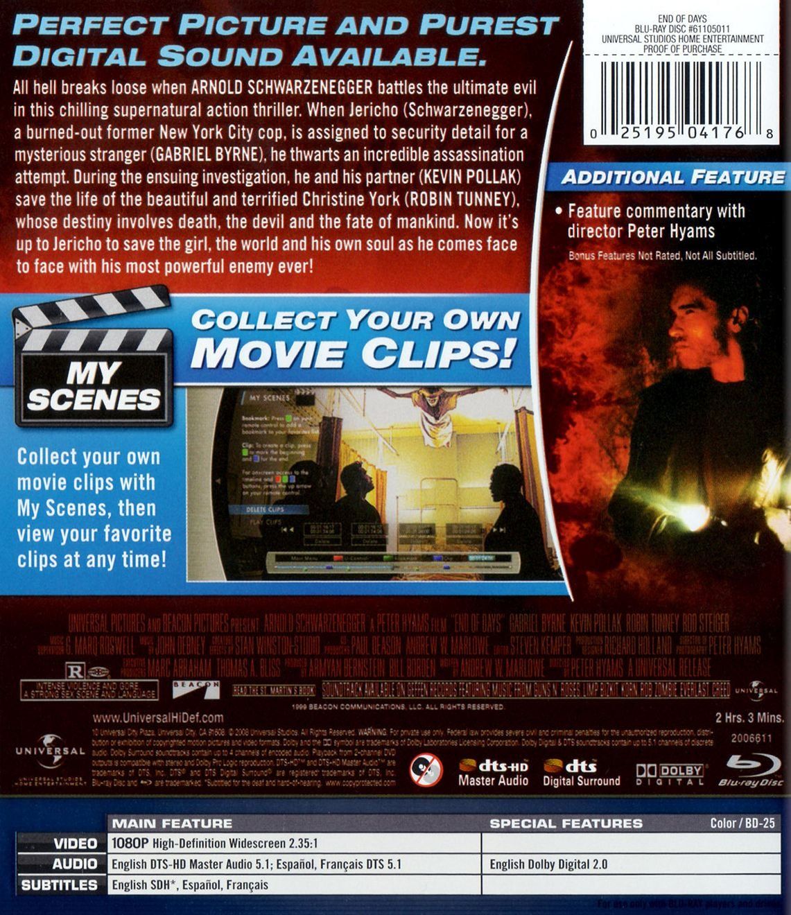 End Of Days (1999) Hyams/Arnold Schwarzenegger/Gabriel Byrne (Gebraucht ...