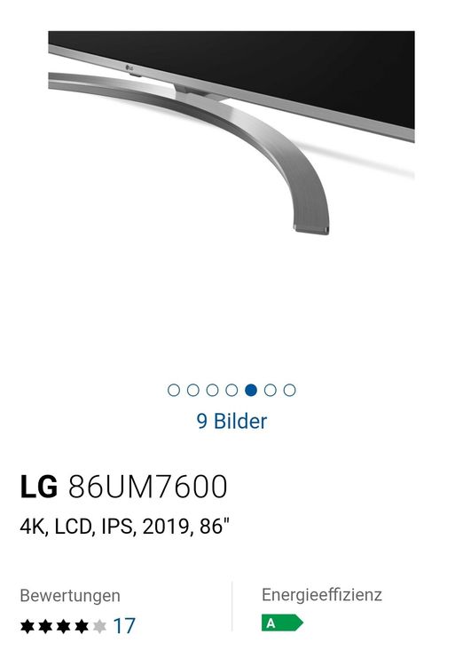 LG 86UM7600 4K LCD IPS 2019 86 Zoll TV | Kaufen auf Ricardo