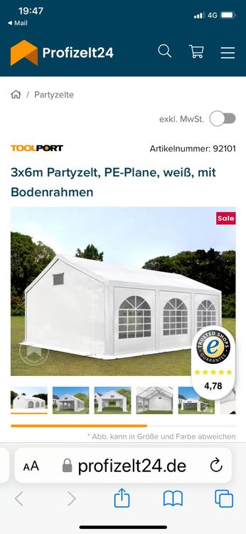 neues Partyzelt 3x6 meter (Neu und originalverpackt) in Eggiwil für CHF ...
