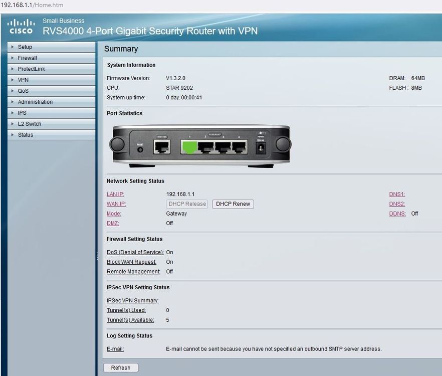 Linksys 4-Port Gigabit Security Router mit VPN RVS4000-EU (Gebraucht ...